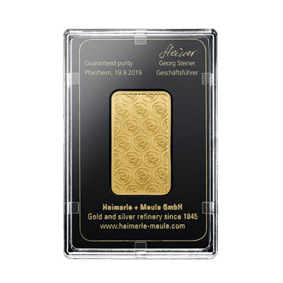 Zlatna poluga od 1 unce Heimerle + Meule | Centar Zlata